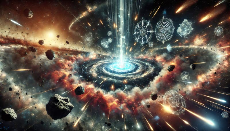 Colossal Space Explosion Radiating Shimmering Energy Waves from Magical ...