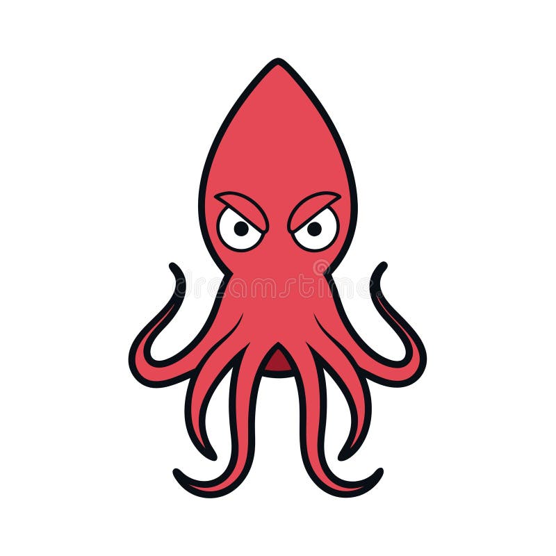 Colossal Squid Angry Icon Vector Stock Vector - Illustration of deer ...
