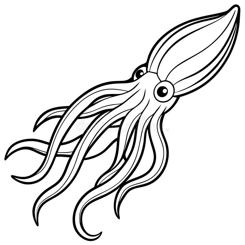 Colossal Squid Flies Icon Vector Stock Vector - Illustration of design ...