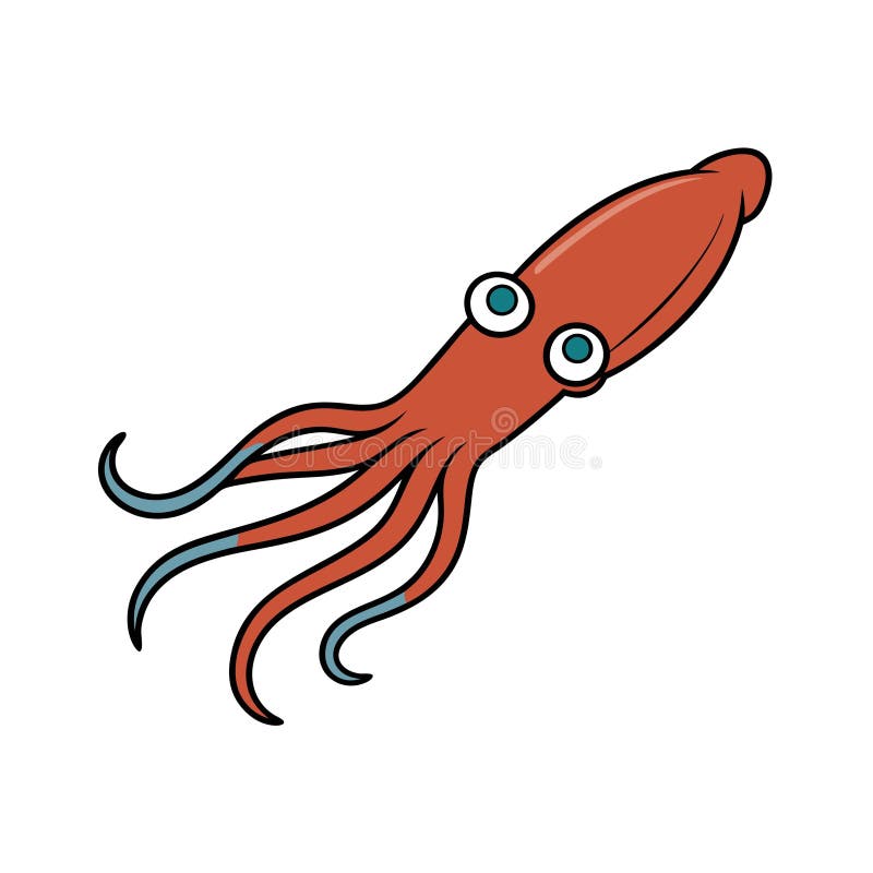 Colossal Squid Swims Icon Vector Stock Vector - Illustration of life ...