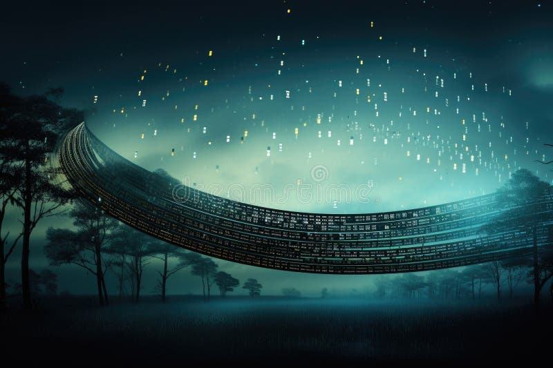 A Colossal Structure Radiating Countless Lights Against the Night Sky ...