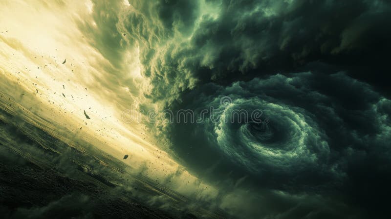 Colossal Swirling Vortex in Dramatic Supercell Thunderstorm Stock ...