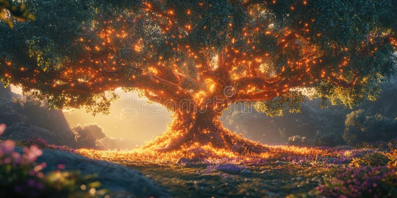 A Colossal Tree of Life with Glowing Roots for Fantasy, Nature, and ...