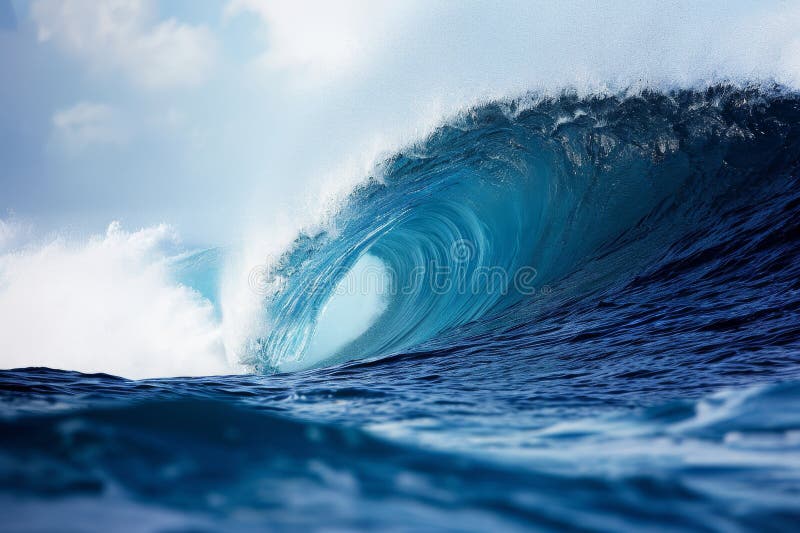 A Colossal Wave Emerges Forcefully Amidst the Vast Expanse of the Open ...
