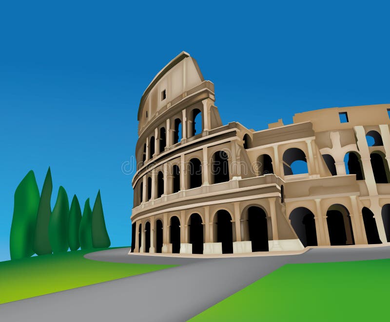 Coliseum in Rome, Italy. stock vector. Illustration of capital - 36134294