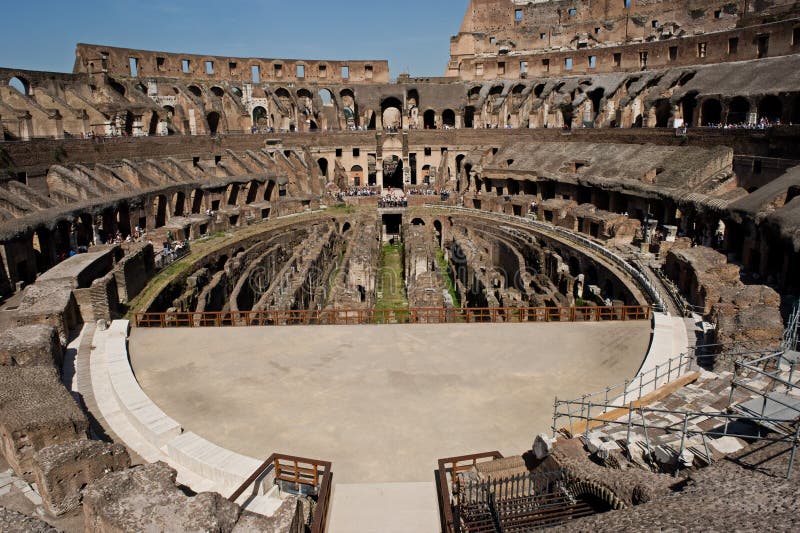 Colosseum, Basement Area Below the Arena Stock Photo - Image of history ...