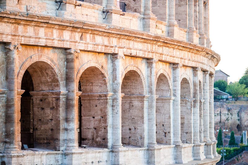 Colosseum or Coliseum Background Blue Sky in Rome Stock Image - Image ...
