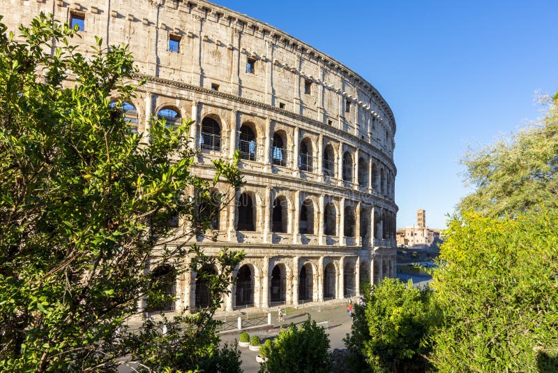 Colosseum Coliseum Building in Rome, Italy Stock Photo - Image of blue ...