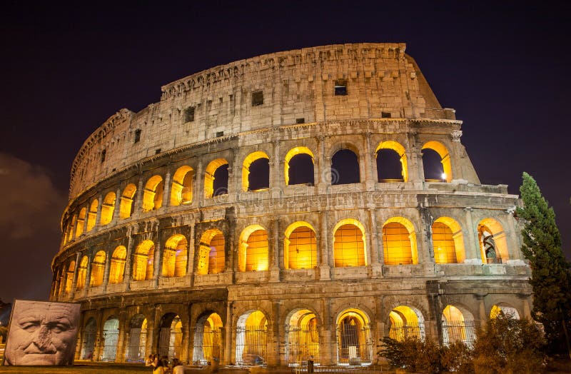 Colosseum(Coliseum) at Night Editorial Stock Image - Image of italy ...