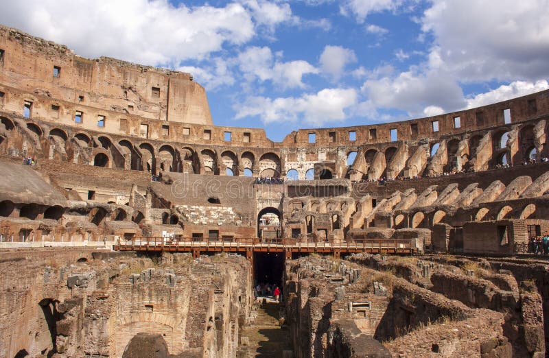 The Colosseum - Interior Detail Stock Photo - Image of architecture ...