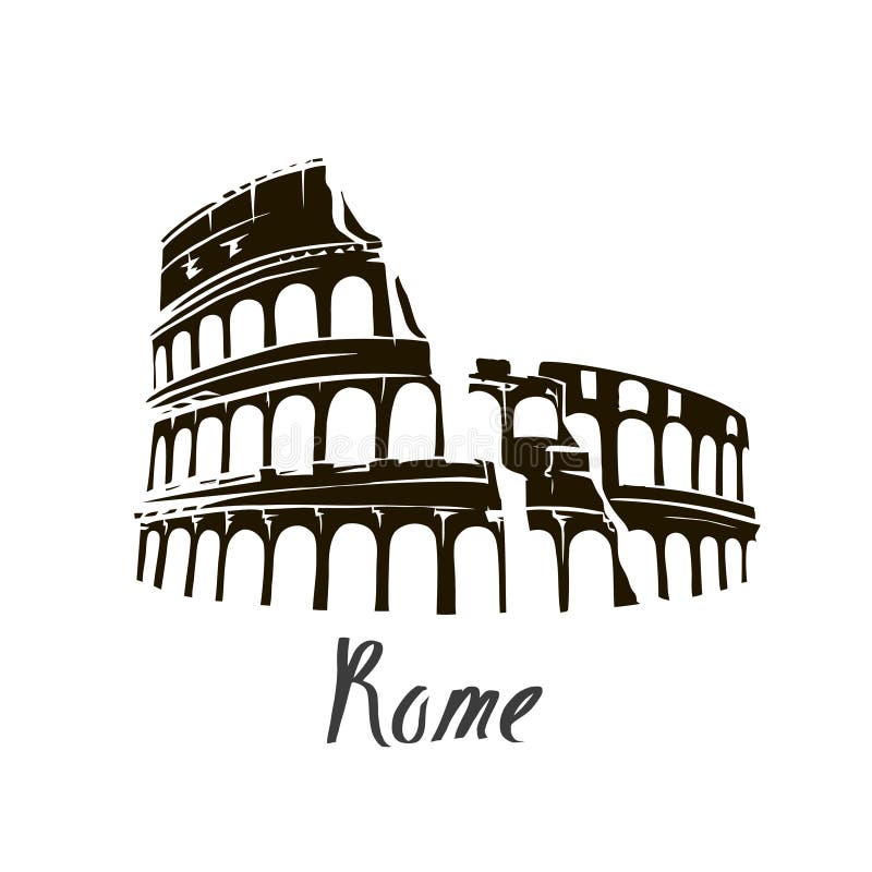 Colosseum en Italia ilustración del vector. Ilustración de monumento ...