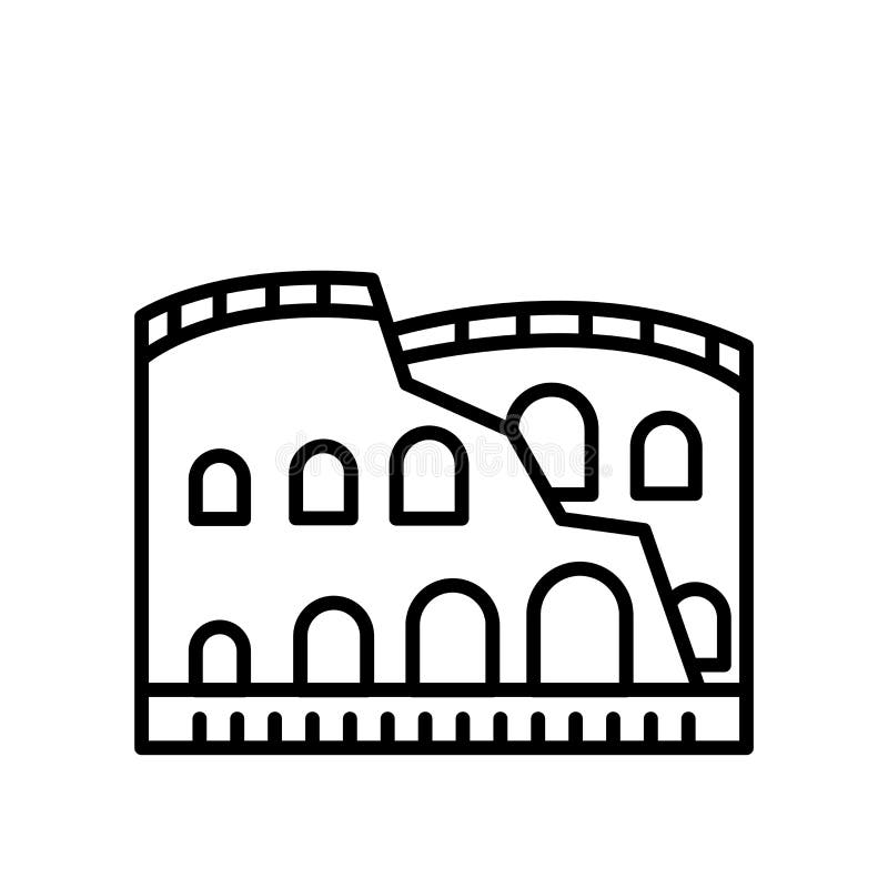Colosseum In Rome Icon, Outline Style Stock Vector - Illustration of ...