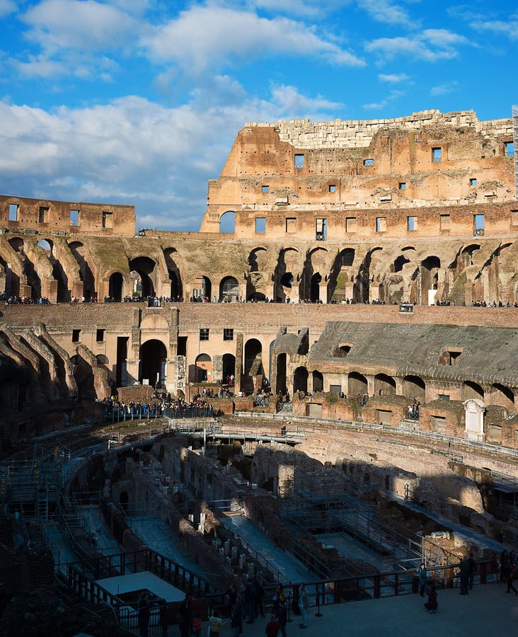Colosseum Inside of Ancient Rome Stock Image - Image of flavian ...