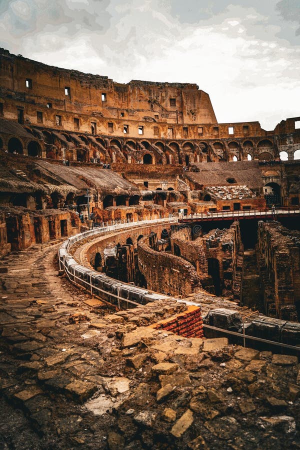 Colosseum interior passage stock photo. Image of architecture - 369087770