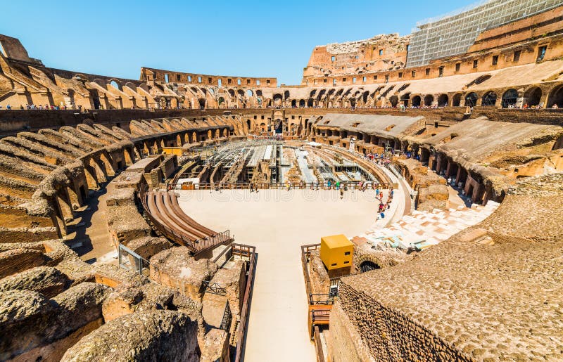 Colosseum Interior View in Rome, Italy Stock Photo - Image of built ...