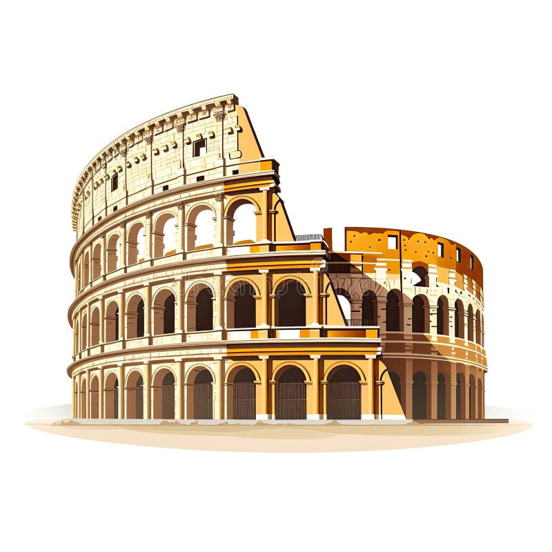 Colosseum Landmark Illustration Stock Illustration - Illustration of ...