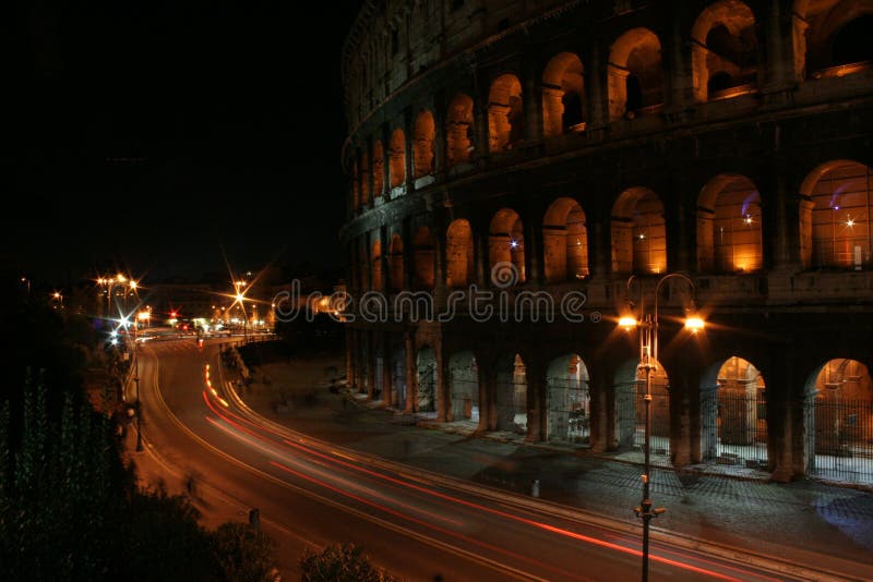 Colosseum at Night stock image. Image of colesseum, italian - 12199365