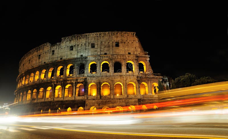 Colosseum by Night stock photo. Image of roman, fori - 17457714