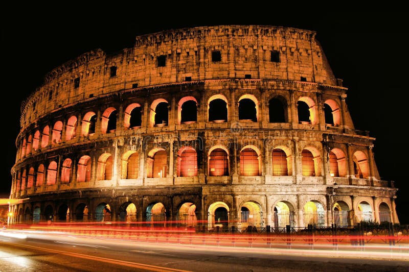 Colosseum at night stock photo. Image of arch, historical - 32841268