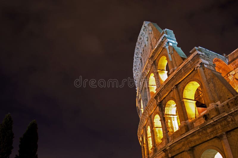 Colosseum by night stock photo. Image of coliseum, travel - 56748800