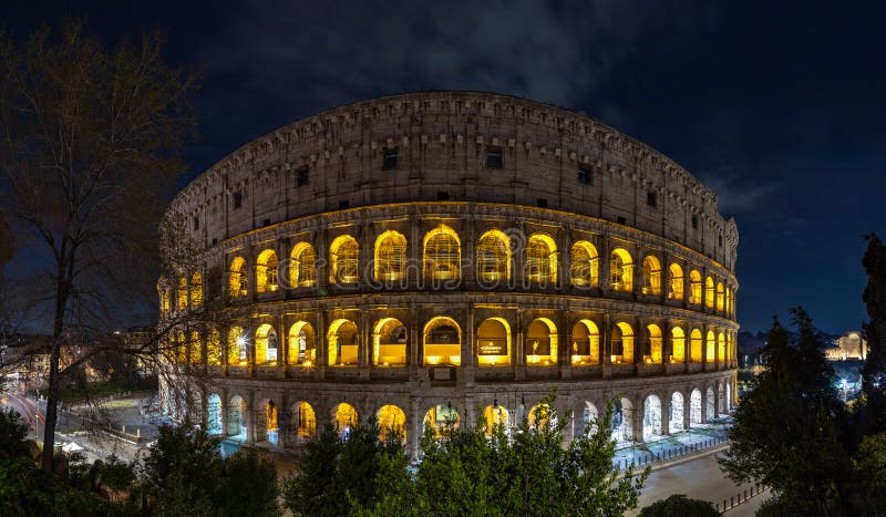 Colosseum at Night editorial photography. Image of colosseum - 244118772