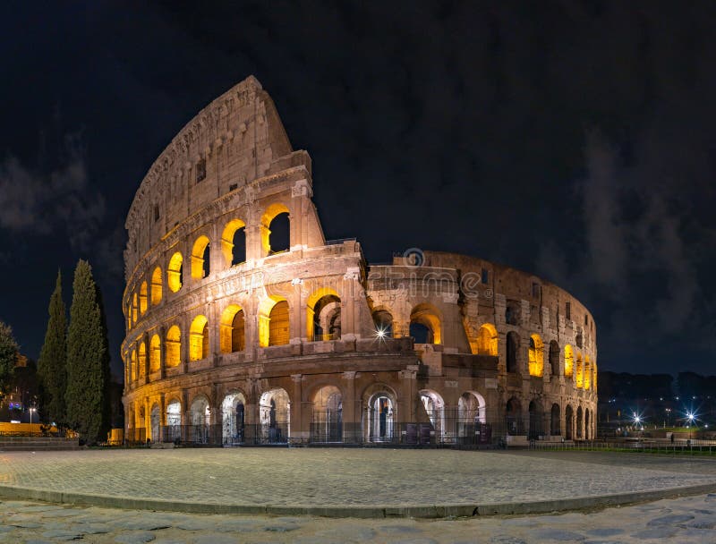 Colosseum at Night editorial photography. Image of colosseum - 244119062