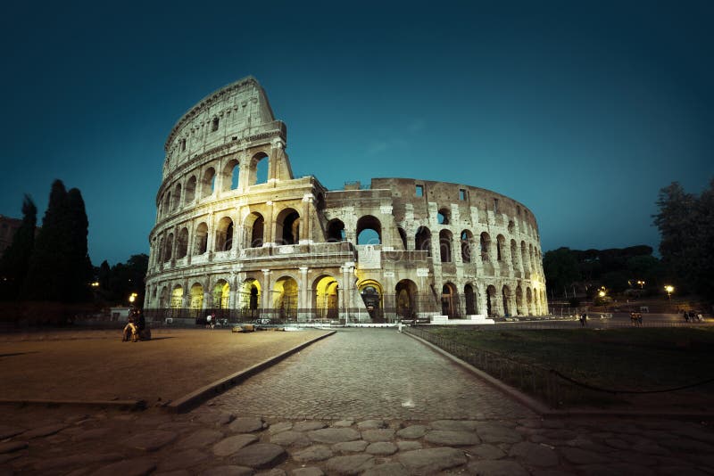 Colosseum at night stock image. Image of colisseum, amphitheatre - 19890627