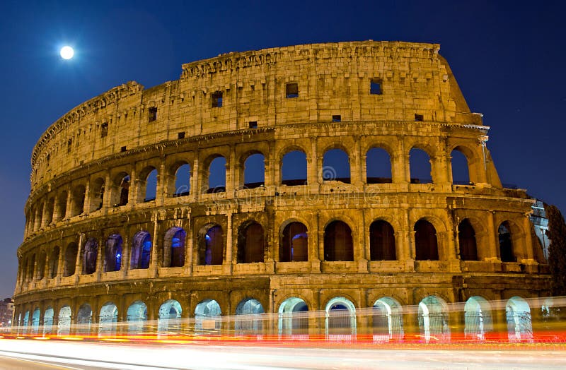 Colosseum by night stock image. Image of ruin, blue, monument - 56748295