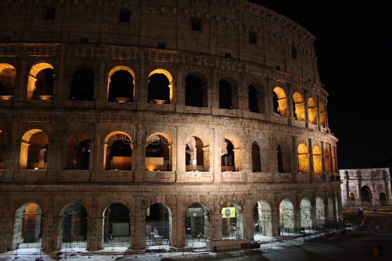 Colosseum at Night Time stock image. Image of colosseum - 113181715