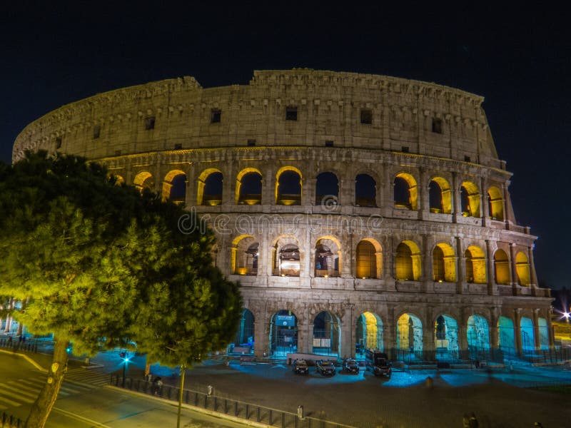 Colosseum by night stock photo. Image of country, enjoy - 81846842
