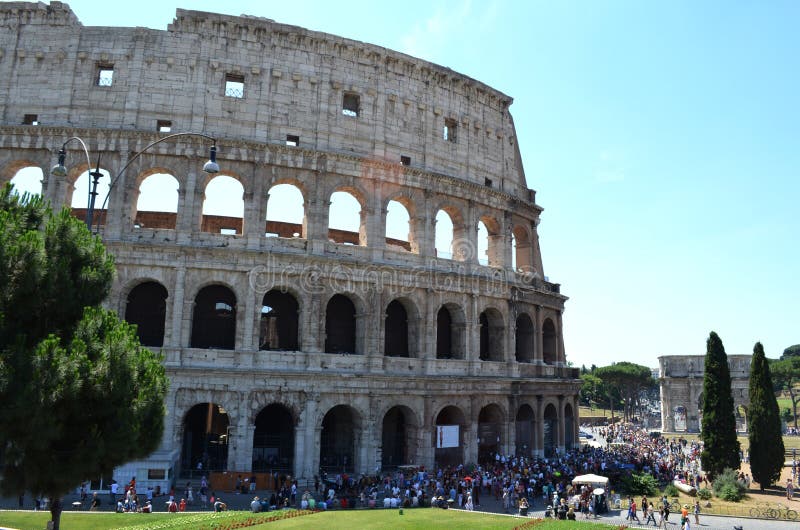 The Colosseum from the Outside. Rome, Italy Stock Image - Image of duel ...