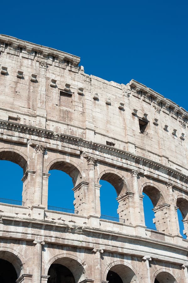 Colosseum Part with Summer Blue Sky Stock Image - Image of europe ...