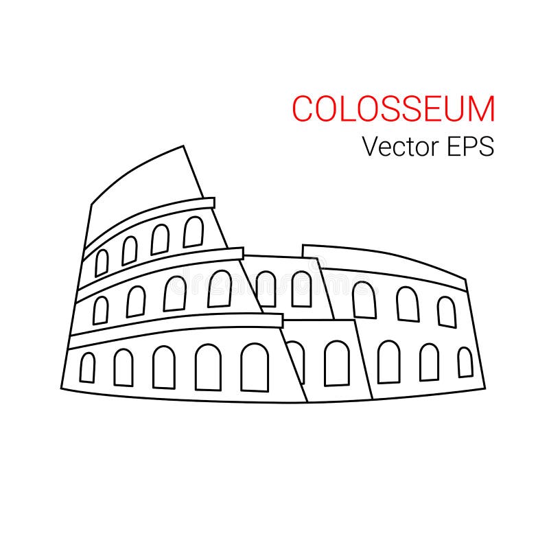 Vektor-Linie Ikone, Symbol, Piktogramm, Zeichen Colosseum, Rom, Italien ...