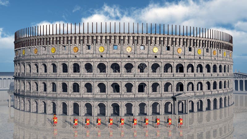 Il Colosseo Nell'antica Roma Illustrazione di Stock - Illustrazione di ...
