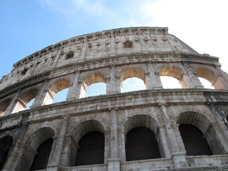 Colosseum in Rome with Blue Sky Stock Photo - Image of archeology ...
