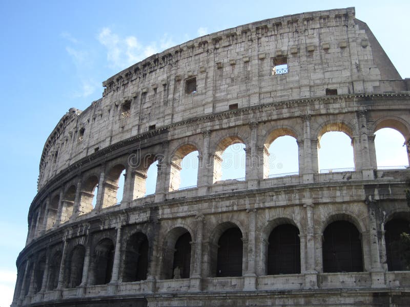 Colosseum in Rome with Blue Sky Stock Photo - Image of rome, landmark ...