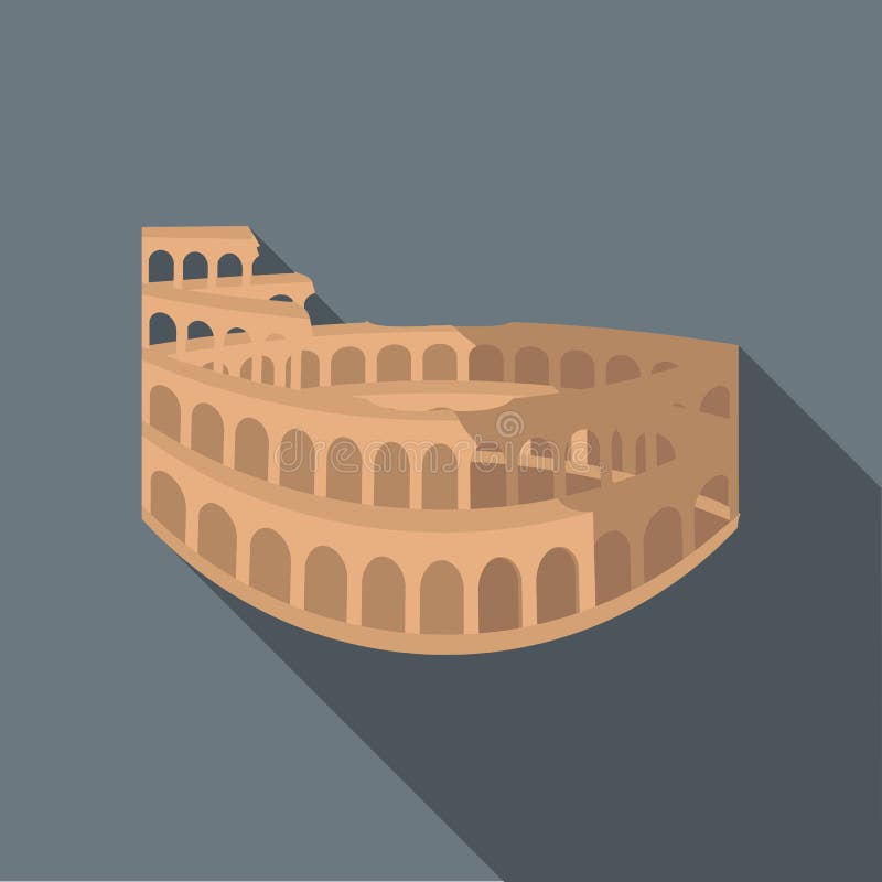 Colosseum in Rome Icon, Outline Style Stock Vector - Illustration of ...