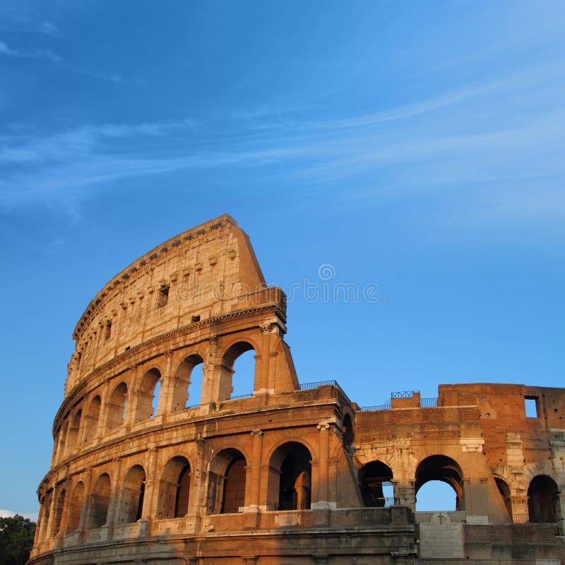 Colosseum with blue sky stock photo. Image of amphitheatre - 21284498