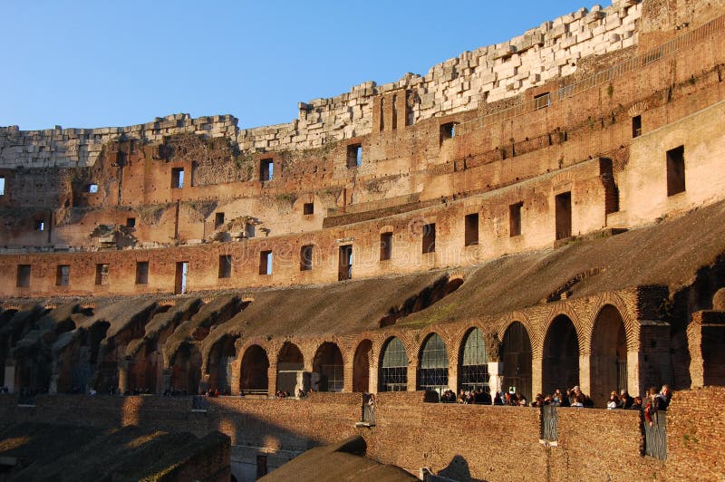 Colosseum Rome Italy Interior Detail Stock Image - Image of heritage ...