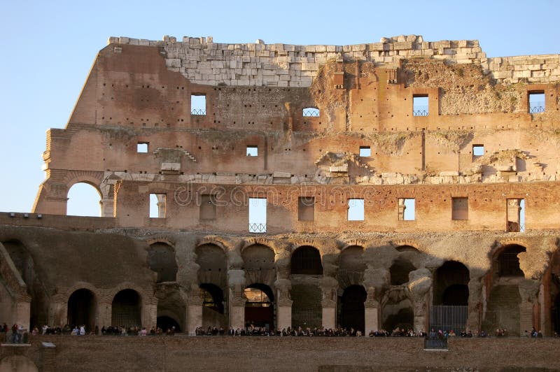 Colosseum Rome Italy Interior Detail Stock Photo - Image of ...