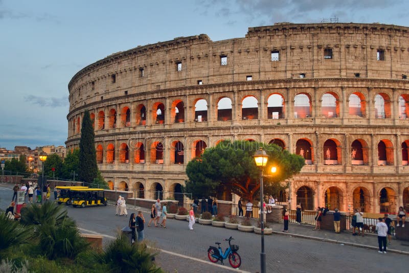 The Colosseum in Rome, Italy, at Twilight Editorial Image - Image of ...