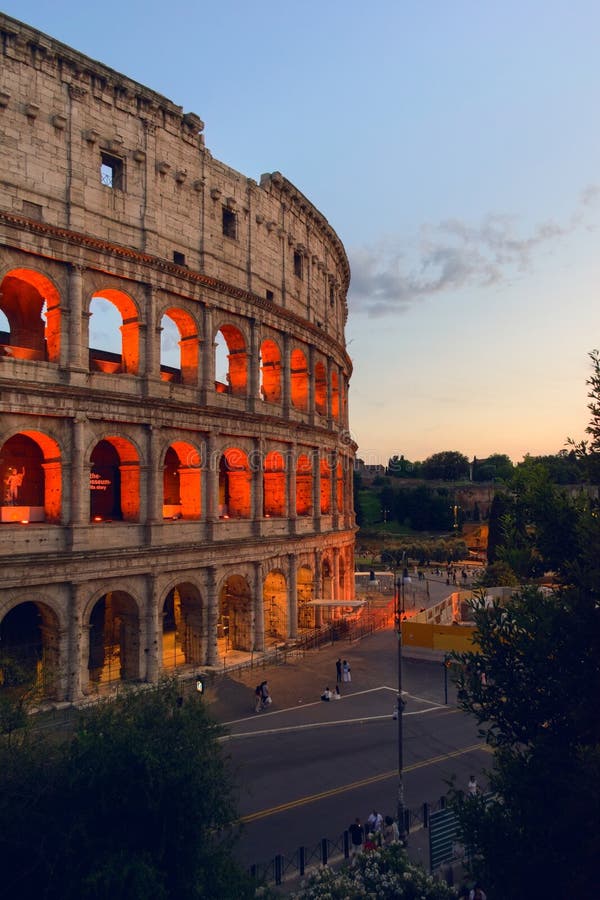 The Colosseum in Rome, Italy, at Twilight Stock Image - Image of ...