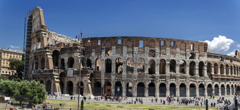 Colosseum Rome Panoramic View Editorial Stock Photo - Image of ...