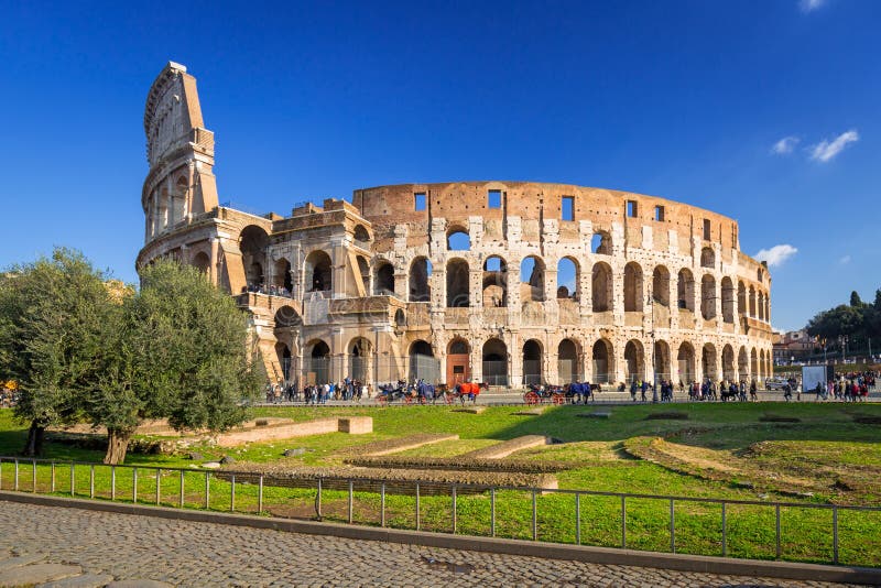 The Colosseum in Rome at Sunny Day, Italy Stock Image - Image of ...