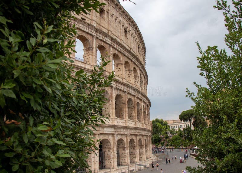 Colosseum Side View in Rome, Italy Stock Photo - Image of stone ...