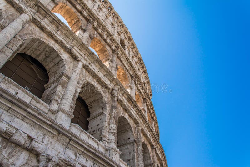 Side View Of The Roman Colosseum, Italy Stock Photo - Image of ...