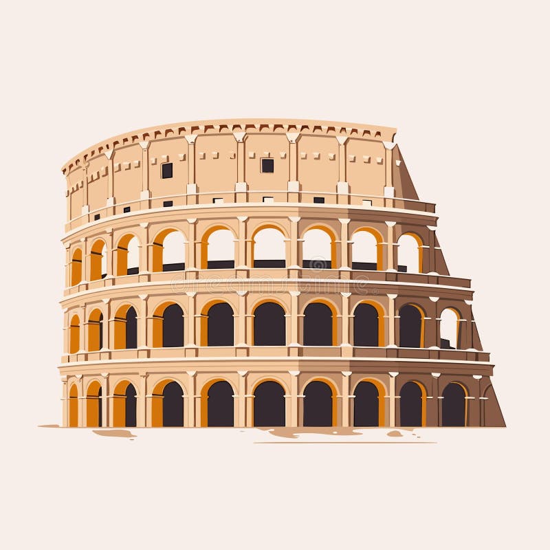 Colosseum Vector Isolated on White Stock Vector - Illustration of ...