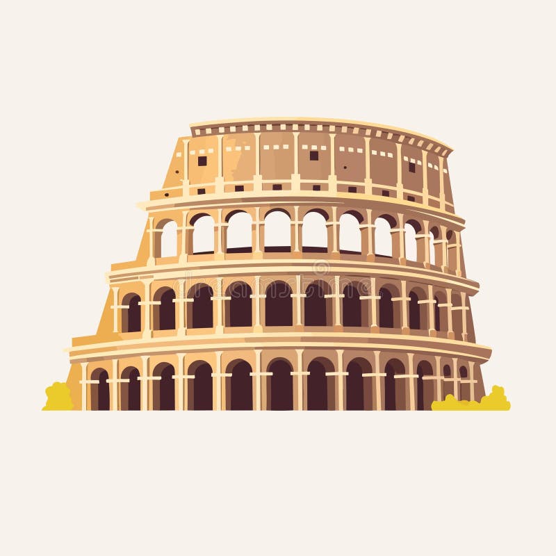 Colosseum Vector Isolated on White Stock Vector - Illustration of ...