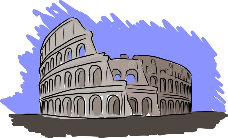 Colosseum vector sketch stock vector. Illustration of landmark - 35498183