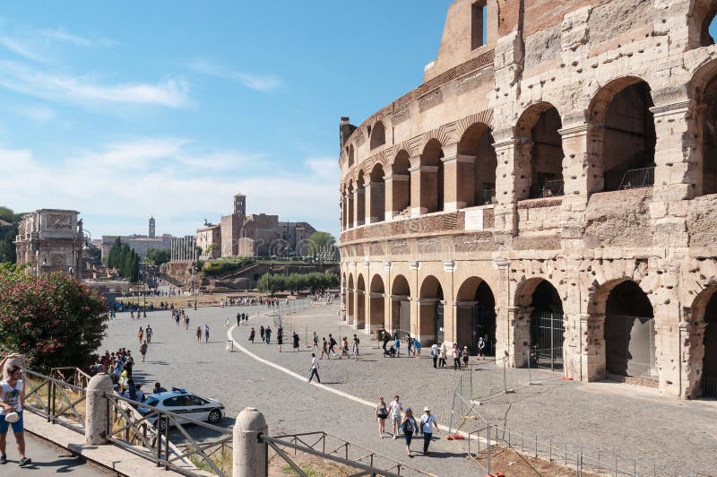 Colosseum and Via Sacra - Rome Editorial Image - Image of famous ...